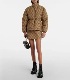 Gucci Gg Canvas Down Jacket - Beige