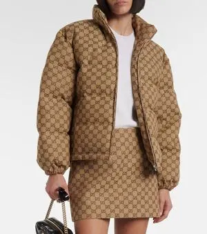 Gucci Gg Canvas Down Jacket - Beige