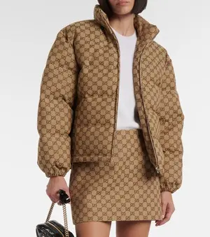 Gucci Gg Canvas Down Jacket - Beige
