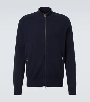 Bogner Dexter Wool And Cashmere Zip-up Sweater - Blue