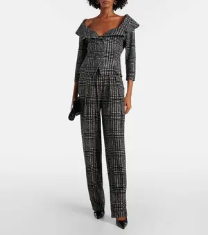 Norma Kamali Plaid Cropped Jacket