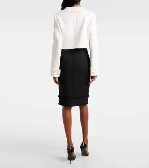 Dolce & Gabbana Cropped Wool-blend Tweed Jacket - White