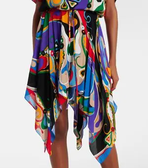 Emilio Pucci Orchidee Asymmetric Minidress