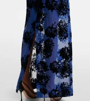 Nina Ricci Devoré Velvet Maxi Skirt