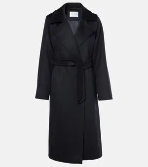 Max Mara Manuela Icon Belted Wool Coat - Blue