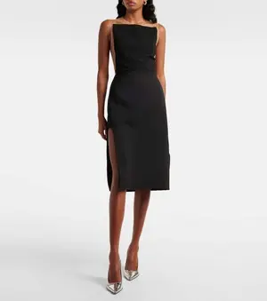 COURREGES Courrèges Wool-blend Midi Skirt - Black