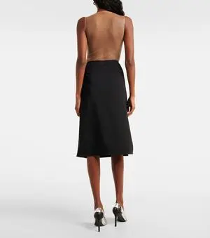 COURREGES Wool-blend Midi Skirt - Black