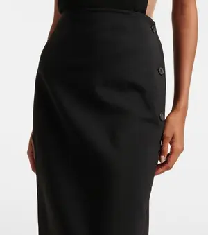 COURREGES Wool-blend Midi Skirt - Black