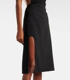COURREGES Wool-blend Midi Skirt - Black