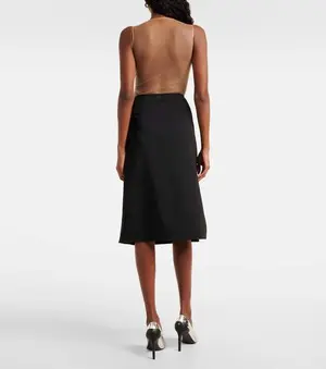 COURREGES Courrèges Wool-blend Midi Skirt - Black