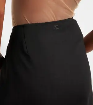 COURREGES Courrèges Wool-blend Midi Skirt - Black