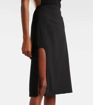 COURREGES Courrèges Wool-blend Midi Skirt - Black