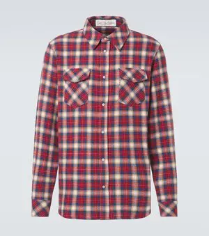 GOD'S TRUE CASHMERE Ski Santa Fe Plaid Cashmere Shirt - Red