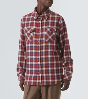 GOD'S TRUE CASHMERE Ski Santa Fe Plaid Cashmere Shirt - Red