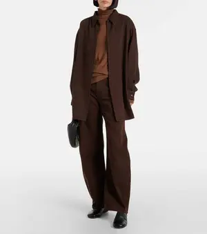 LEMAIRE Ribbed-knit Turtleneck Top - Brown