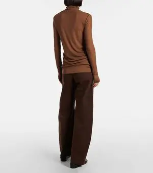 LEMAIRE Ribbed-knit Turtleneck Top