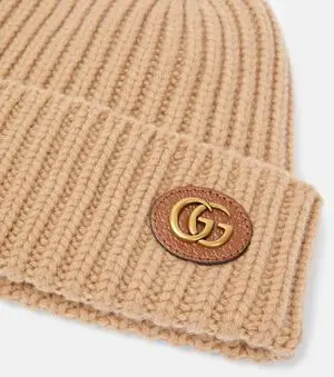 Gucci Double G Wool And Cashmere Beanie - Brown