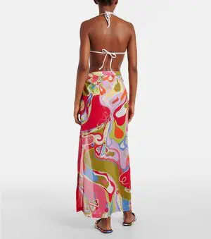 Emilio Pucci Orchidee Cotton Muslin Beach Cover-up