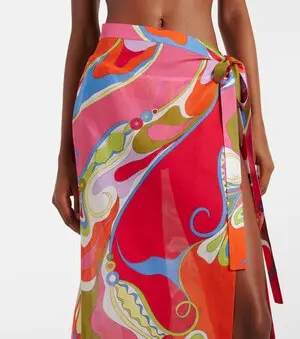 Emilio Pucci Orchidee Cotton Muslin Beach Cover-up