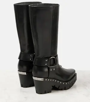 JIMMY CHOO Quinn 75 Studded Leather Boots