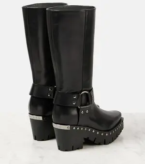 JIMMY CHOO Quinn 75 Studded Leather Boots
