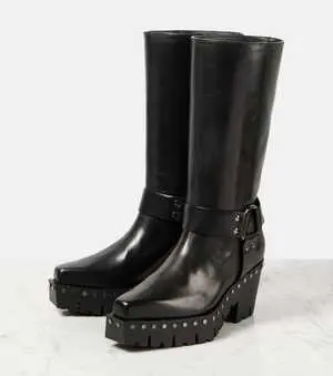 JIMMY CHOO Quinn 75 Studded Leather Boots