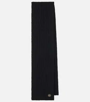 Gucci Ribbed-knit Wool And Cashmere Scarf - Black