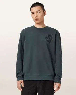 ALLSAINTS Orlando Oversized Crew Neck Sweatshirt - Blue