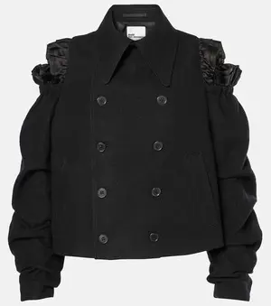 Noir Kei Ninomiya Cutout Wool Jacket - Black