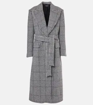 Dolce & Gabbana Houndstooth Wool-blend Coat