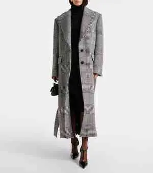 Dolce & Gabbana Houndstooth Wool-blend Coat