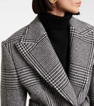 Dolce & Gabbana Houndstooth Wool-blend Coat