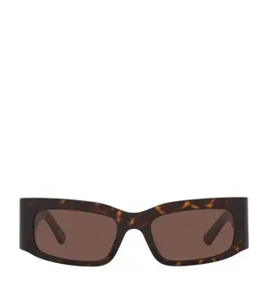 Balenciaga Balenciaga Acetate Rectangular Frame Sunglasses Brown