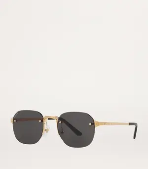Cartier Santos De Round Rimless Sunglasses