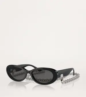 Tiffany & Co. Oval Chain Sunglasses - Black