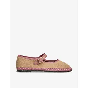 Flabelus Gold Tone Espadrilles For Women