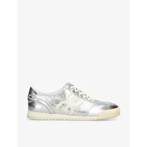 Sam Edelman Ivey Metallic Leather Low-top Trainers - Silver