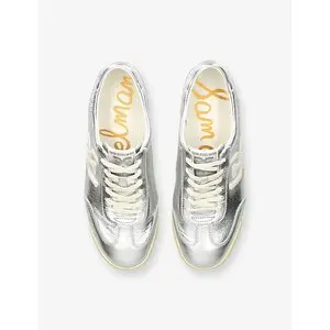 Sam Edelman Ivey Metallic Leather Low-top Trainers - Silver
