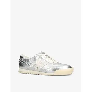 Sam Edelman Ivey Metallic Leather Low-top Trainers - Silver