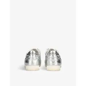 Sam Edelman Ivey Metallic Leather Low-top Trainers - Silver