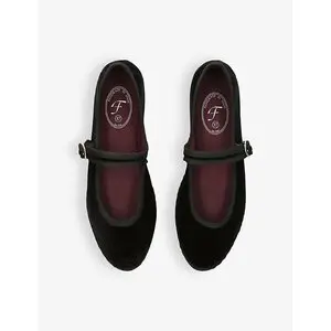 FLABELUS Antonia Cotton Mary Jane Flats - Black