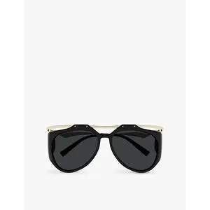 Saint Laurent Amelia Pilot-frame Sunglasses - Black