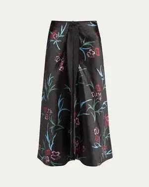 Giorgio Armani Floral Silk Maxi Skirt