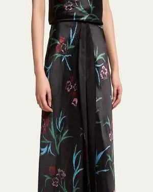 Giorgio Armani Floral Silk Maxi Skirt