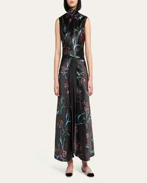 Giorgio Armani Floral Silk Maxi Skirt
