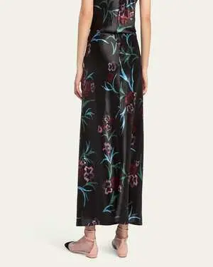Giorgio Armani Floral Silk Maxi Skirt