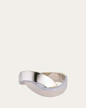 Vhernier Abbraccio 18k Diamond Bangle - White Gold