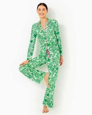 Lilly Pulitzer® 30.5' Pajama Knit Pant Fiddle Leaf Green Lil Escape Plan Pjs