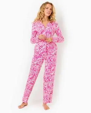 Lilly Pulitzer® 30.5' Pajama Knit Pant Passion Fruit Pink Absolutely Flamazing