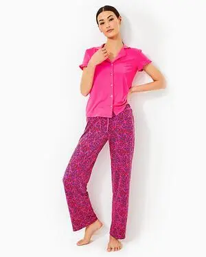 Lilly Pulitzer® 30.5' Pajama Knit Pant - Passion Fruit Pink Star Searching
